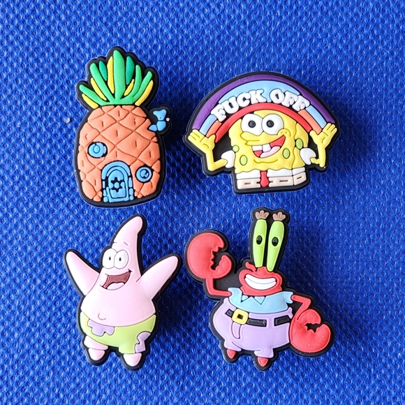 Other | Set Of 4 Spongebob Squarepants Shoe Charms For Crocs Mr Crabs ...